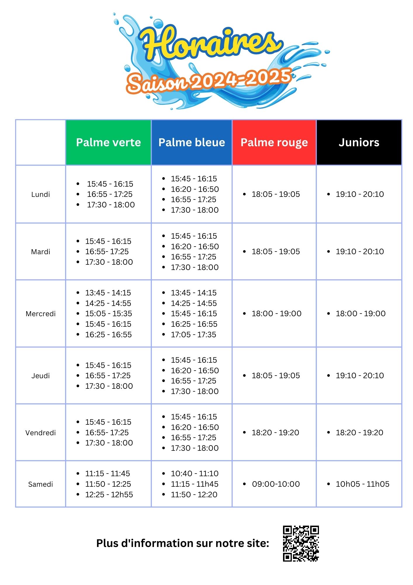 Ecole de natation - Stages d'été - Piscine des Chavannes